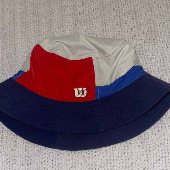 Wilson | Accessories | Wilson Red Blue And Cream Bucket Hat | Poshmark